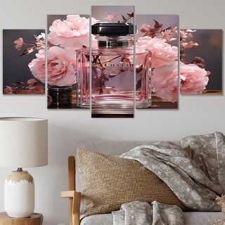 Designart "Floral Perfume Vibrant Elegance III" Fashion Multipanel Wall Art Print set - Bed Bath ...